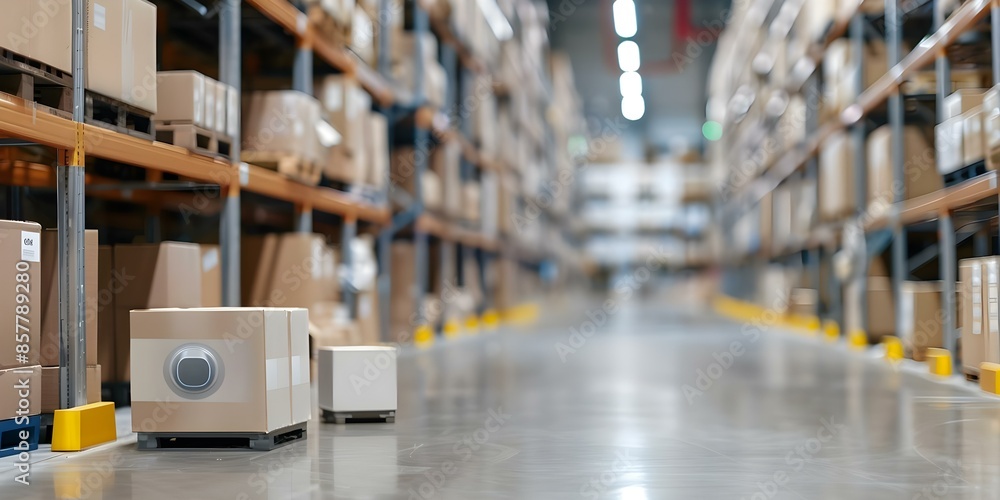 Warehouse inventory tracked by RFID tags for efficient management and ...