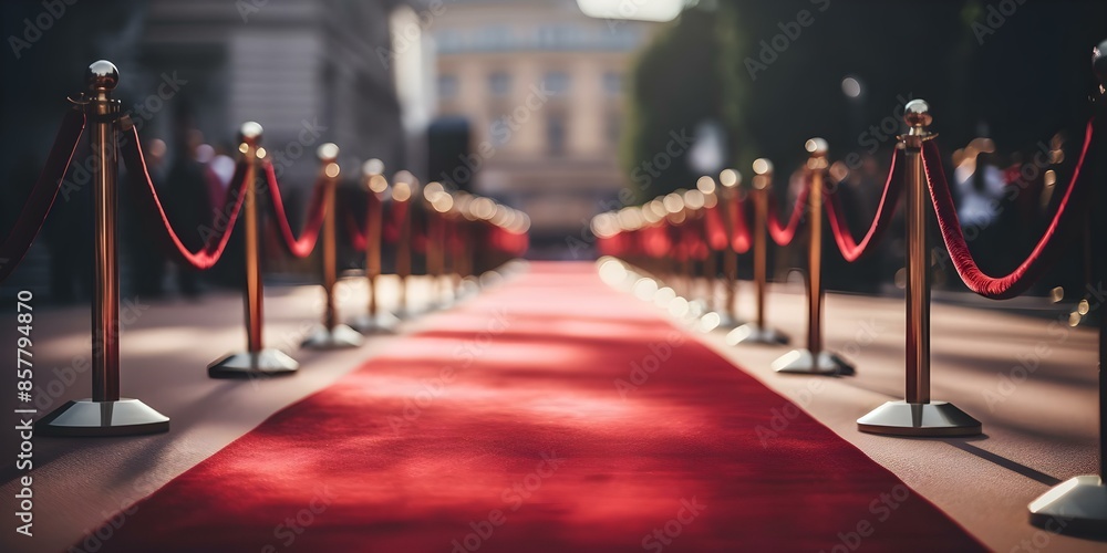 Red carpet event with dividers ropes celebrities and fashion awards ...