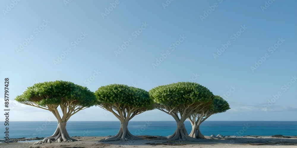 Realistic photos of Socotra Islands unique Dragon trees with ...