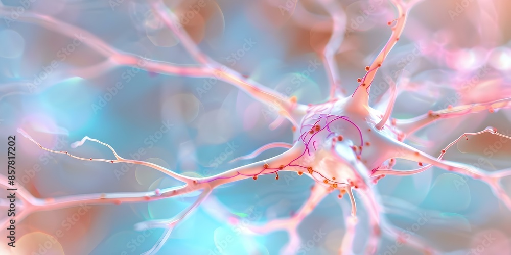 Neuron Structure Closeup Featuring Interneurons, Axons, Dendrites, and ...
