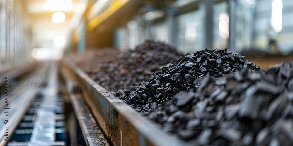 Biomass moved to pyrolysis reactor for biochar production via conveyor ...