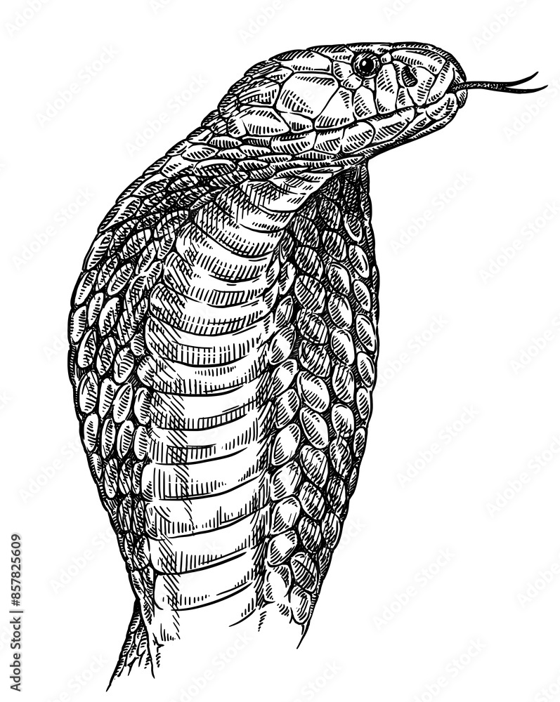 Vintage engraving isolated snake set illustration serpent ink sketch ...