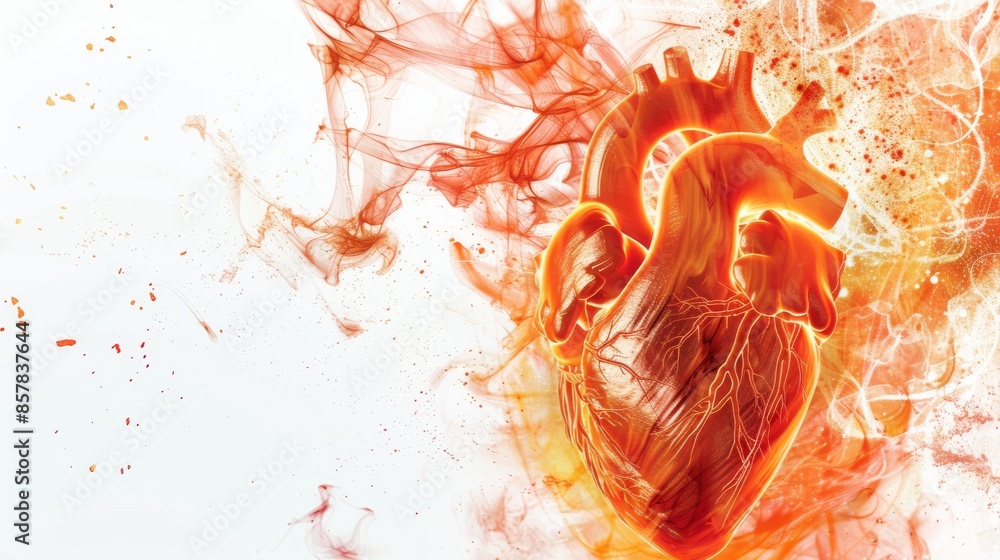 a surrealistic portrayal of the human heart as a cosmic sanctuary, with ...