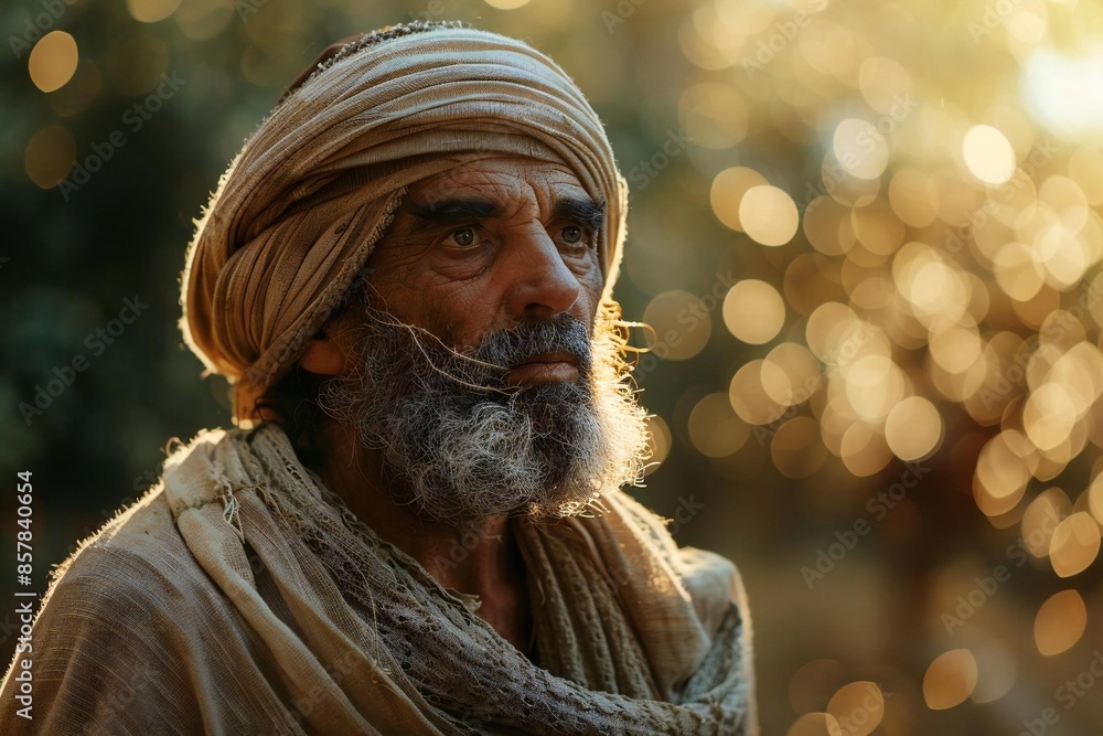 Nehemiah overseeing the reconstruction of Jerusalem's walls, embodying ...