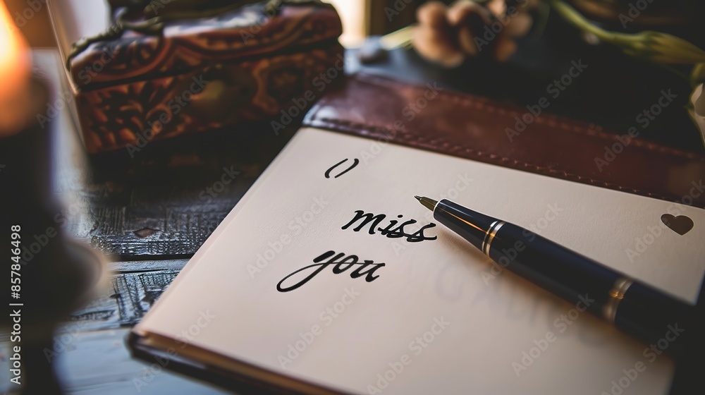 Ilustração do Stock: Handwritten Letter with the Words "I Miss You" in ...