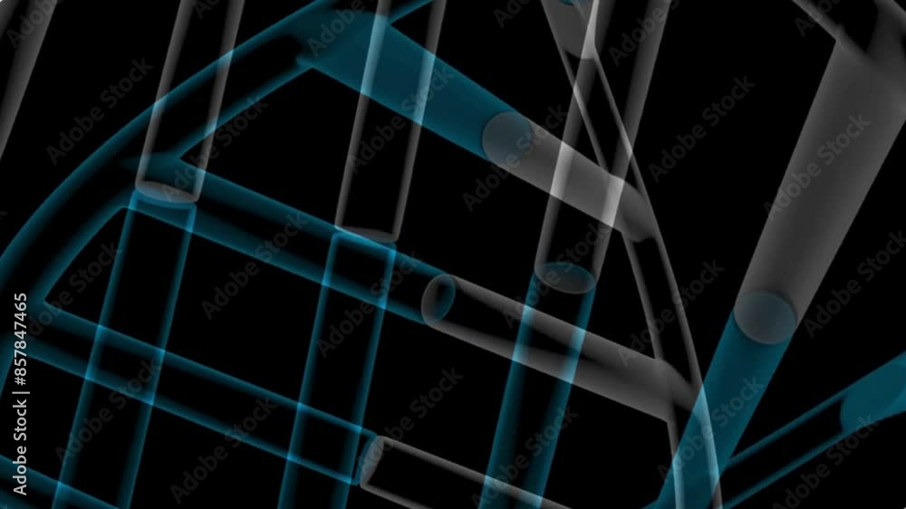 Futuristic Rotating White DNA Strand with Genetic Codes and abstract ...