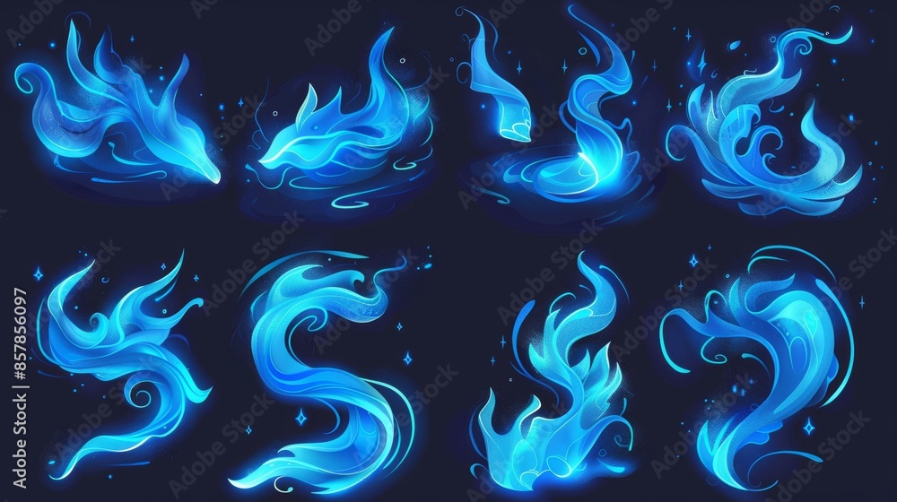 An animated storyboard for a cartoon sword with light trace animation ...