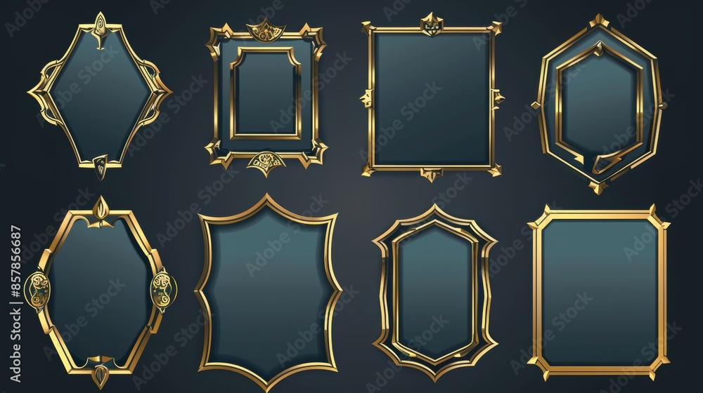 An avatar frame set with a square and round shape on a dark background ...