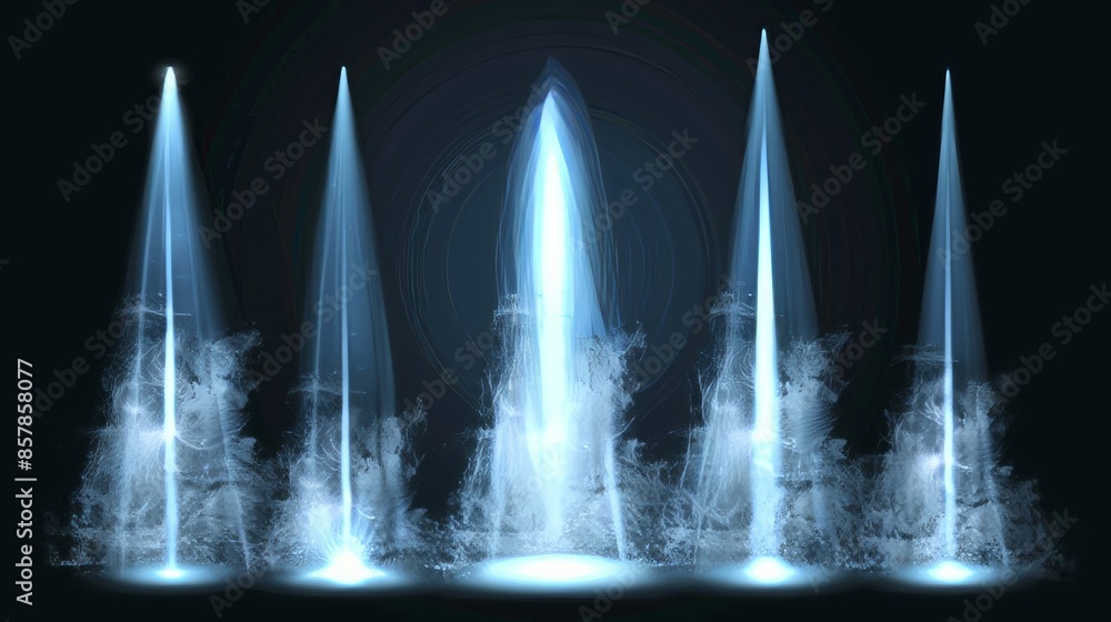 Integrated jetpack smoke trail with a blue fire modern effect. Rocket ...