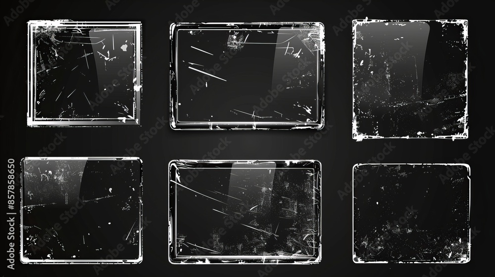 Isolated modern illustration of distressed edge vinyl record covers on ...