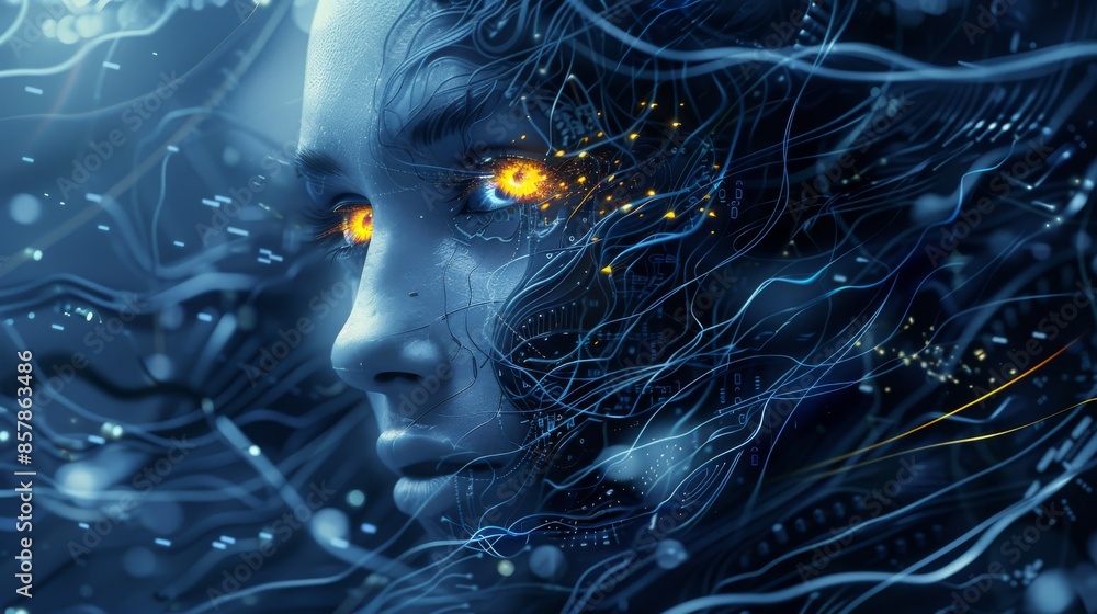 Creating an illustration of the future is now, illustrating blogs and ...