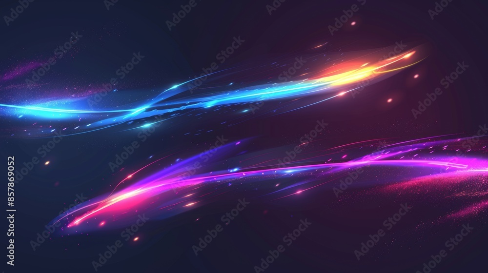 Fireray power attack pulse illustration on dark background. Fireball ...