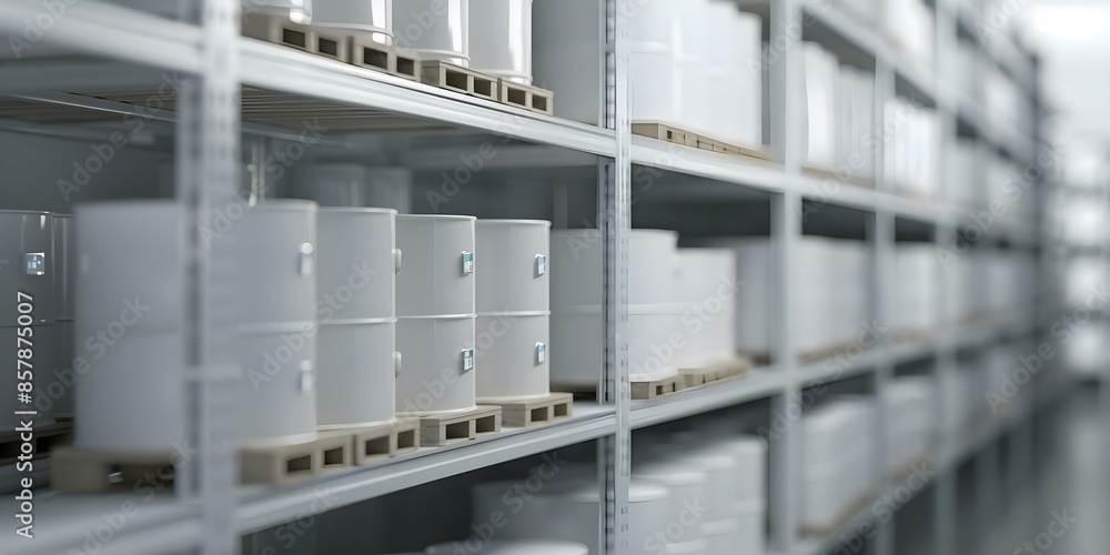 3D model of warehouse with IoT sensors monitoring inventory levels for ...