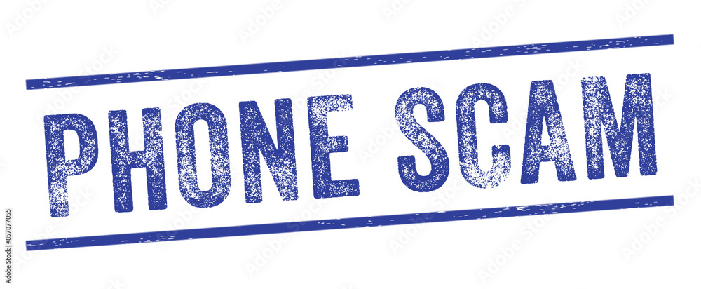 Phone Scam Blue Watermark Stamp isolated on white background. Text ...
