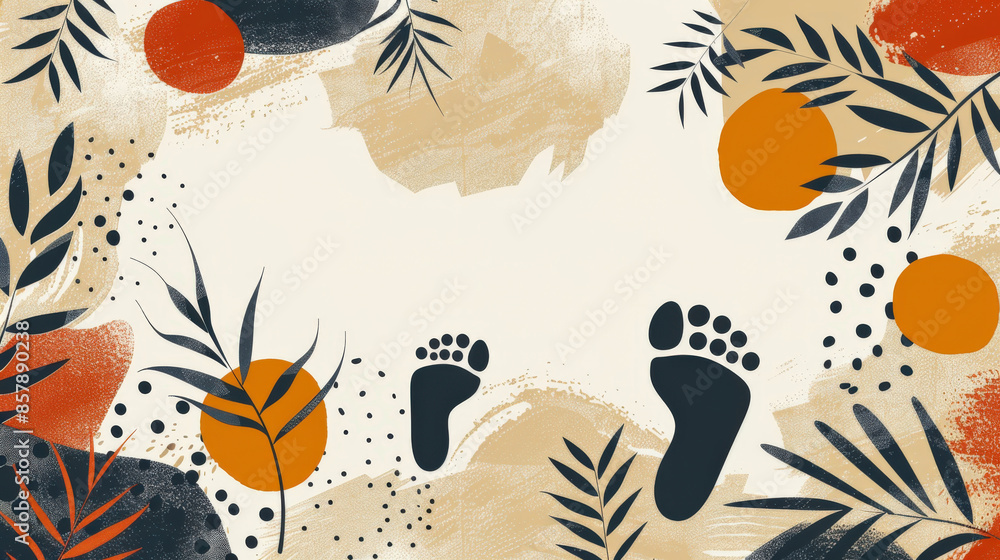 minimalist background featuring stylized footprints symbolizing the ...