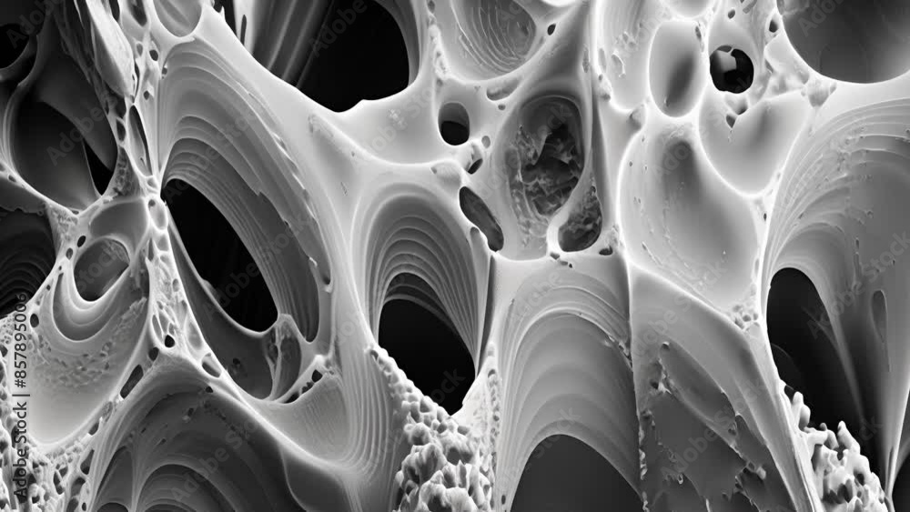 Scanning electron micrograph of the bat membrane displaying its smooth ...