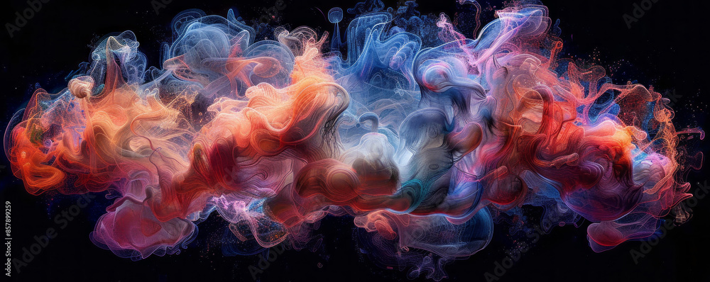 Photo A high-resolution photograph of a brain scan showing the complex ...