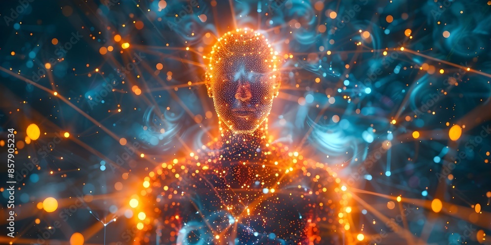 ภาพประกอบสต็อก Human electromagnetic field subtle energy enveloping ...