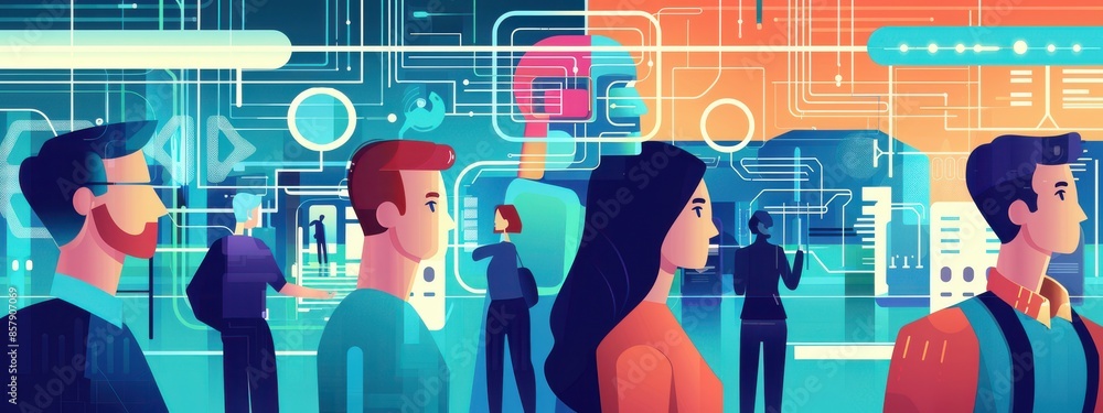 AI Algorithm Bias: An illustration of a diverse group of people ...