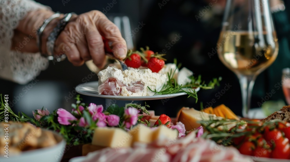elderly woman celebrating National Picnic Day adult happiness ...
