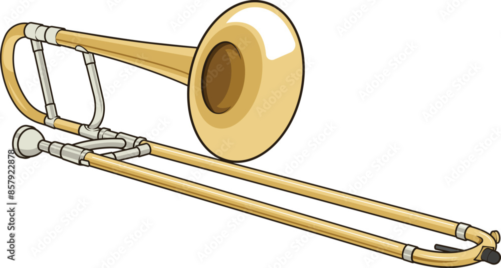 Cartoon semi realistic trombone vector illustration Stock Vector ...