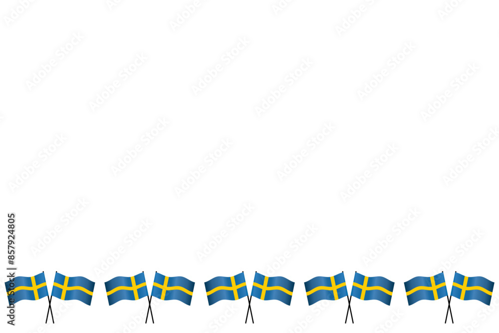 Flag of Sweden bunting confetti background frame border for ceremony ...