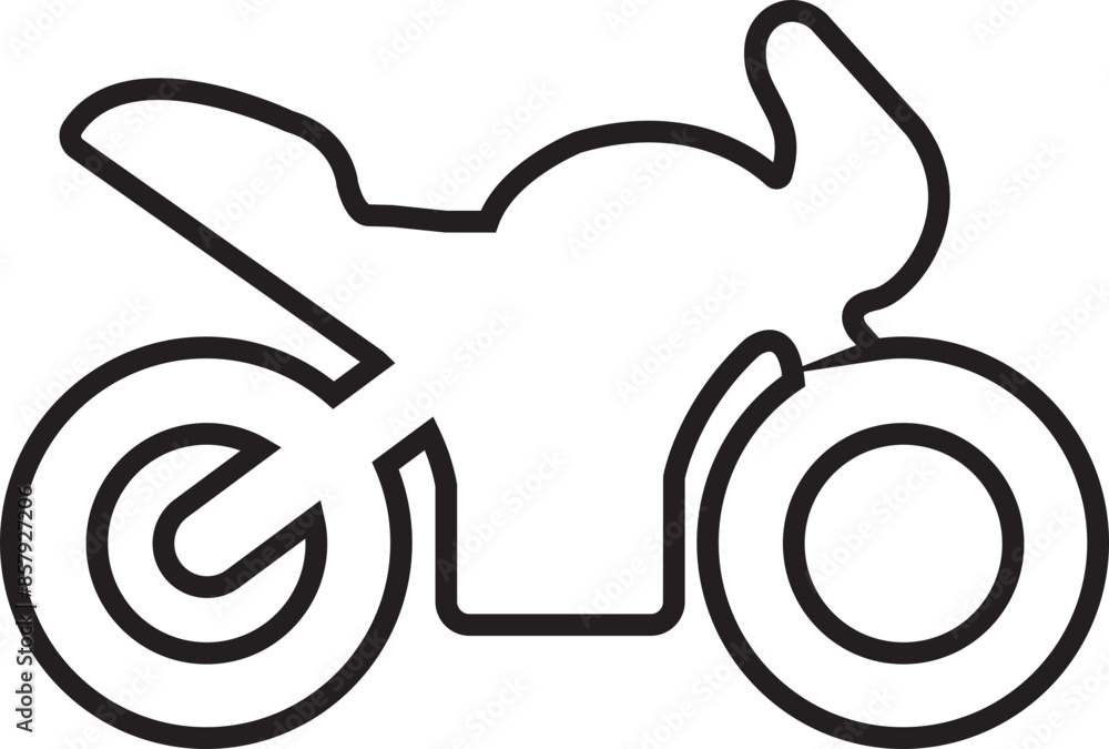 Motorcycle and bicycle outline icon with editable stock. Motocross and ...