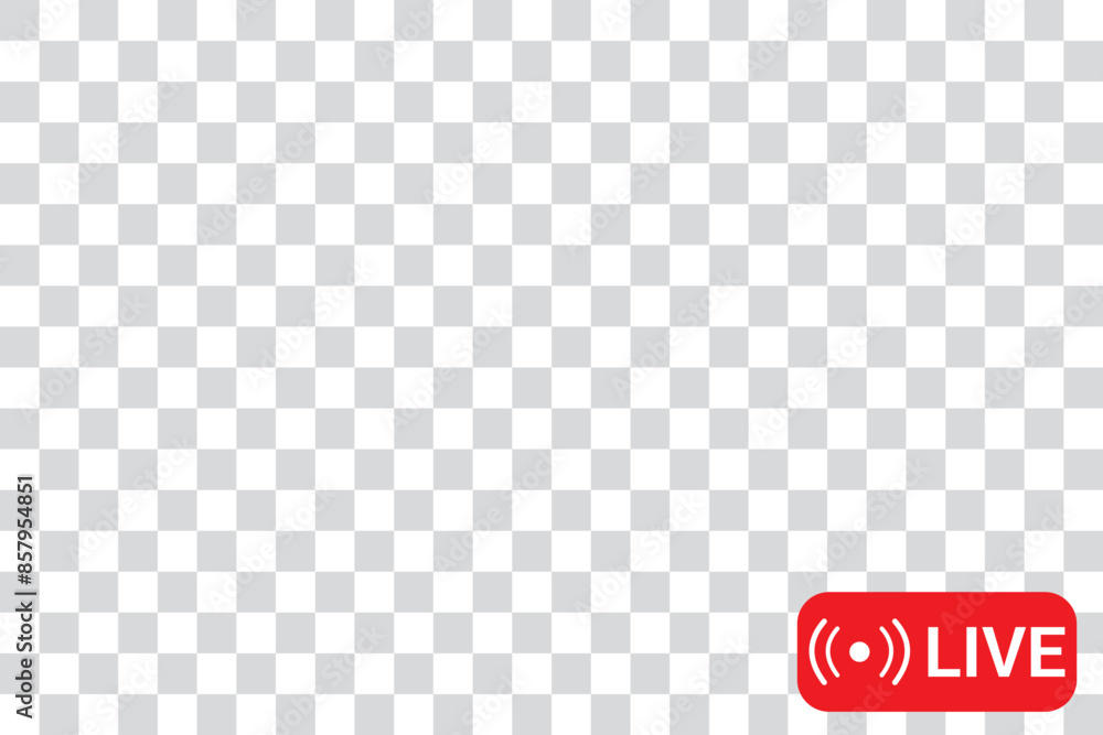 Live video icon, Live stream on transparent background. Red Live ...