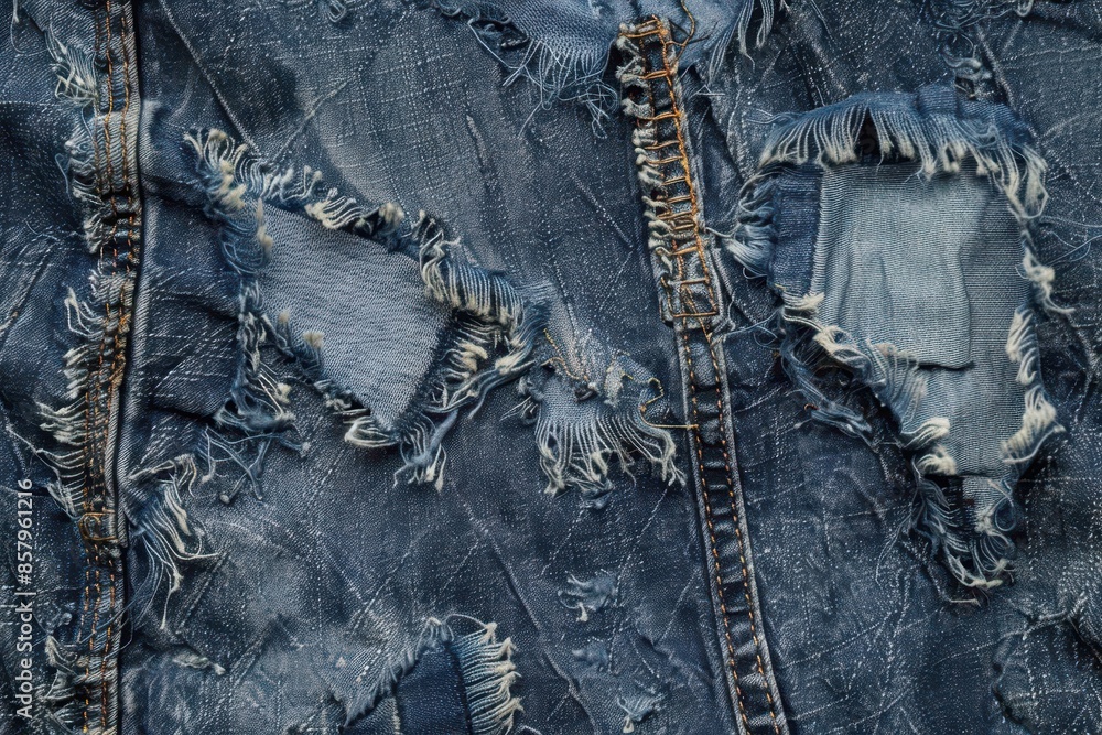 weathered denim jeans texture with frayed seams and vintage character ...