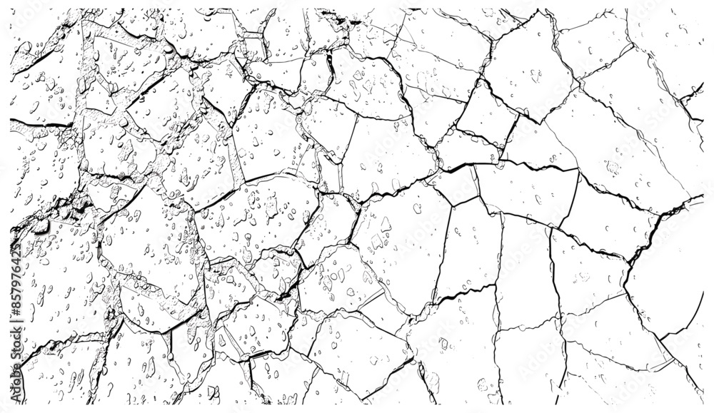 Broken tiles mosaic pattern texture interior background line art, Crack ...