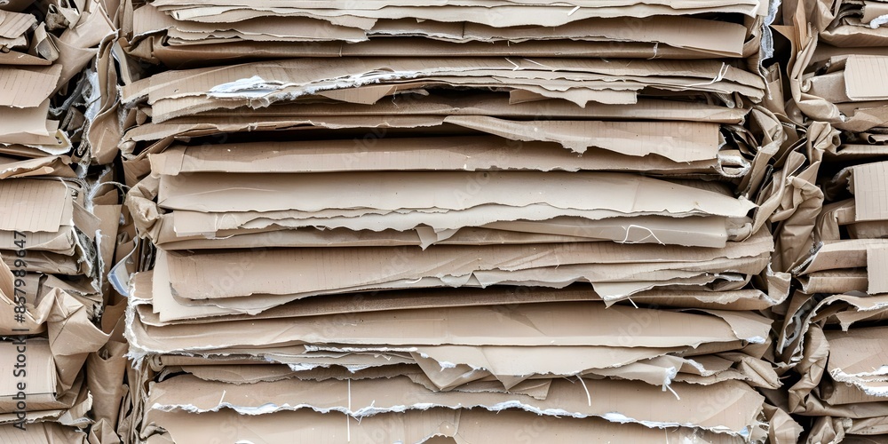 Recycled paper waste is used in the pulp paper industry. Concept ...