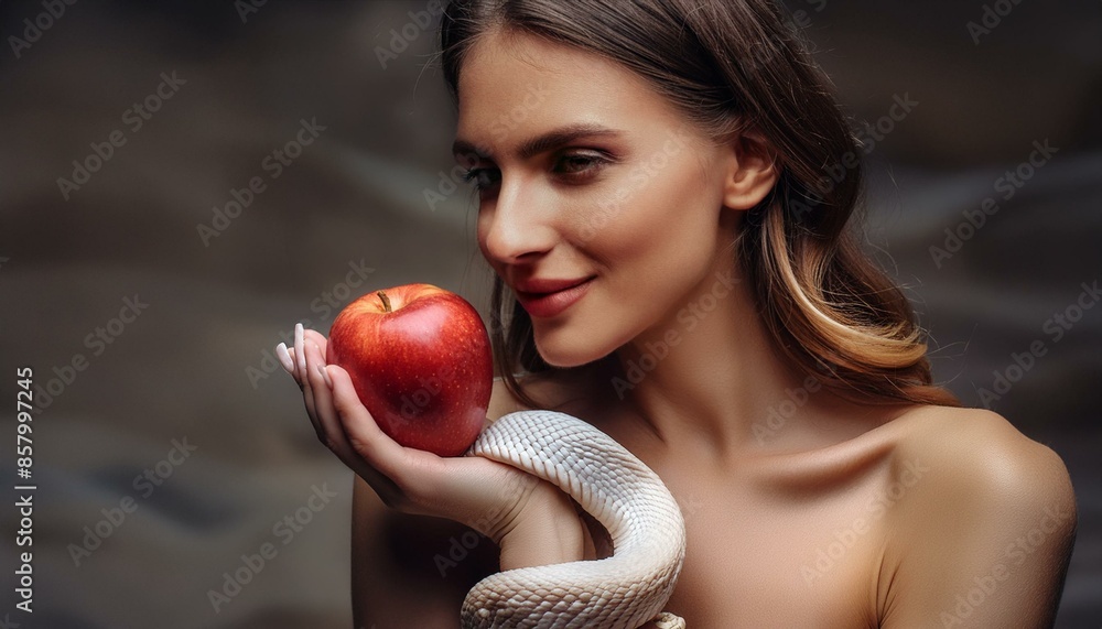 Bible Story: Genesis: First Sin: Woman Takes The Apple From The Snake ...