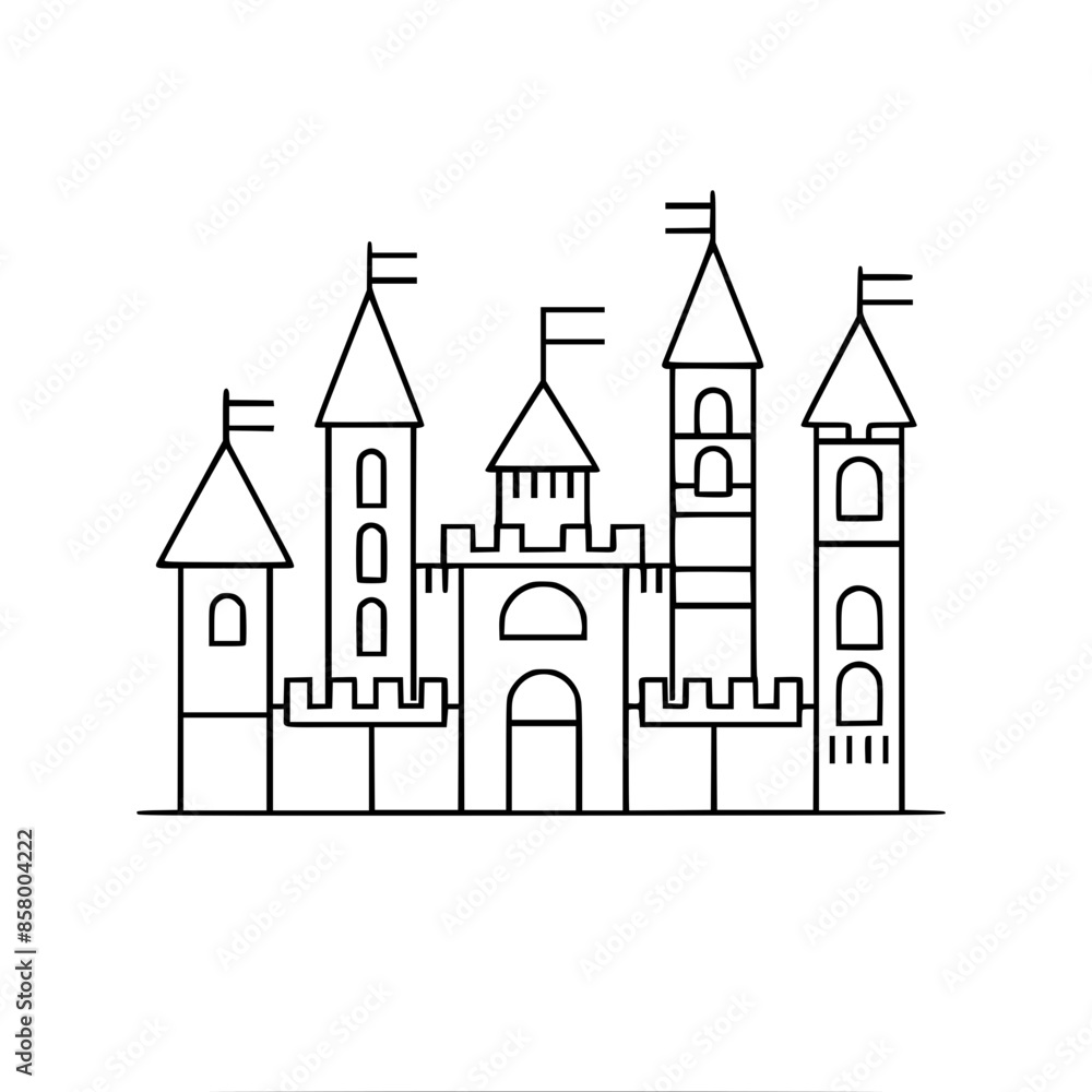 Princess palace, castle icon, castle, Castle png, Line Art Castle ...