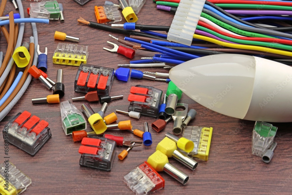 Materials for electrical installation work during the assembly of ...