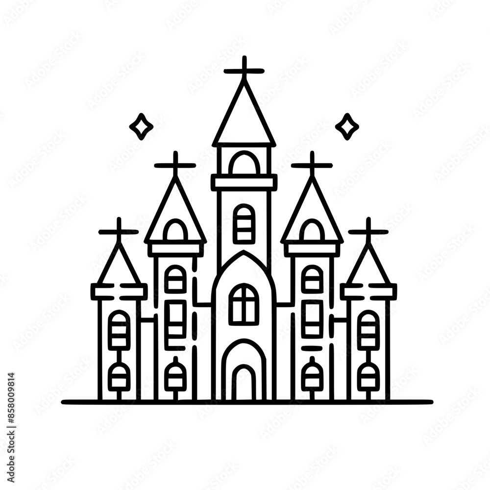 Princess palace, castle icon, castle, Castle png, Line Art Castle ...
