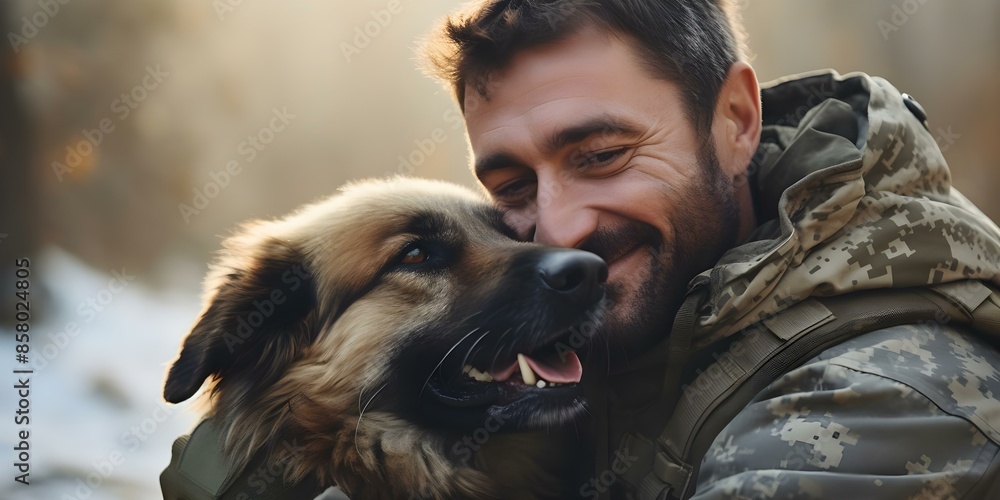 Soldier's Heartwarming Reunion with Beloved Dog Joyful Embrace, Wagging ...