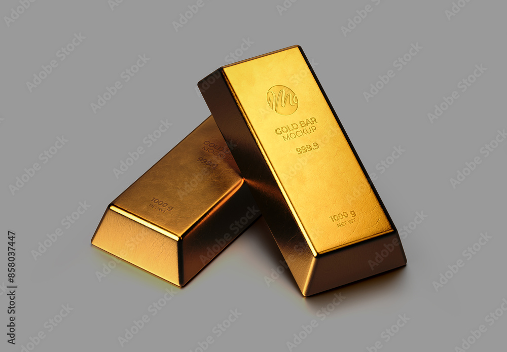 Gold Bars Mockup Stock Template | Adobe Stock