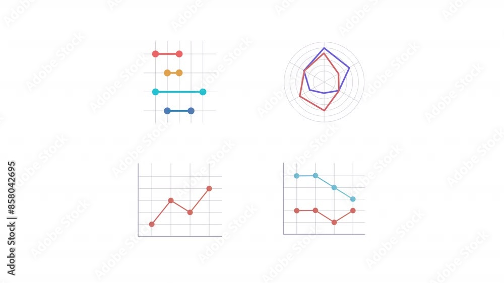Animated Linear Charts Data Graphs Animation Library Moving Dots Rectangles Dumbbell Plot