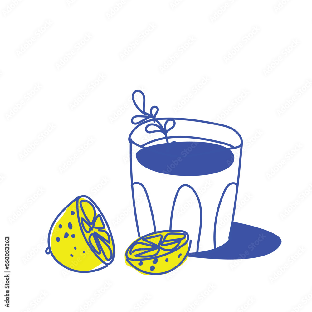 Creative minimal design. Refreshing cocktail with lemon and citrus ...