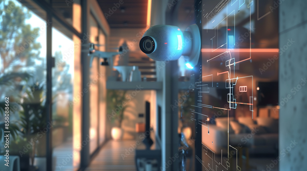 smart home security system with AI, CCTV camera, data visualization on ...