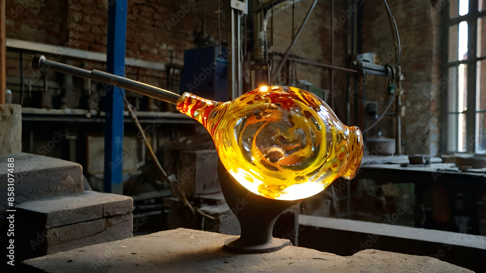 Murano glassblowing factory Glass blower forming beauty murano handmade ...