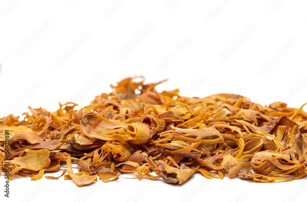 Mace or Nutmeg Aril Heap Isolated on White Background with Copy Space ...