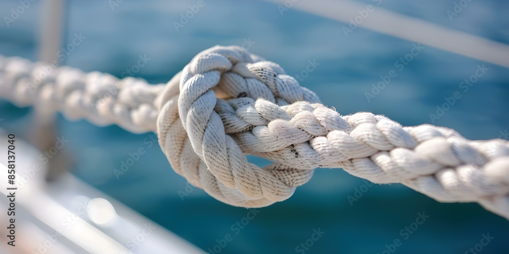 Figure-Eight Knot in a Boat's Rigging A Visual Guide. Concept Boat ...