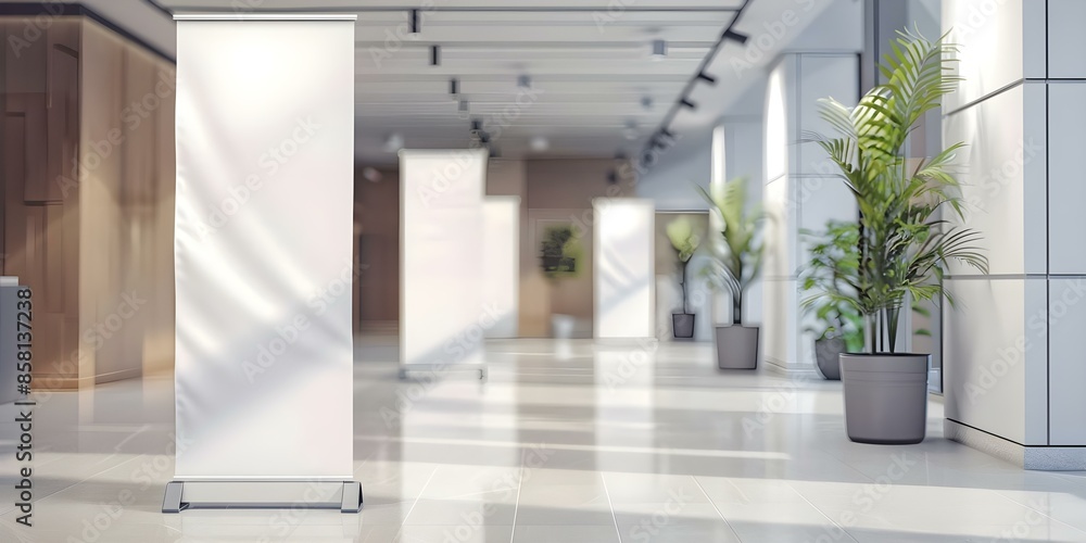 Professional Brand Presentation with Vertical Roll-Up Banners Mockup ...