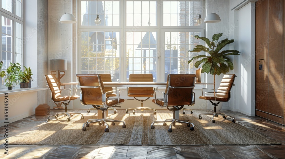 office interior design, the real estate agent office features plush ...