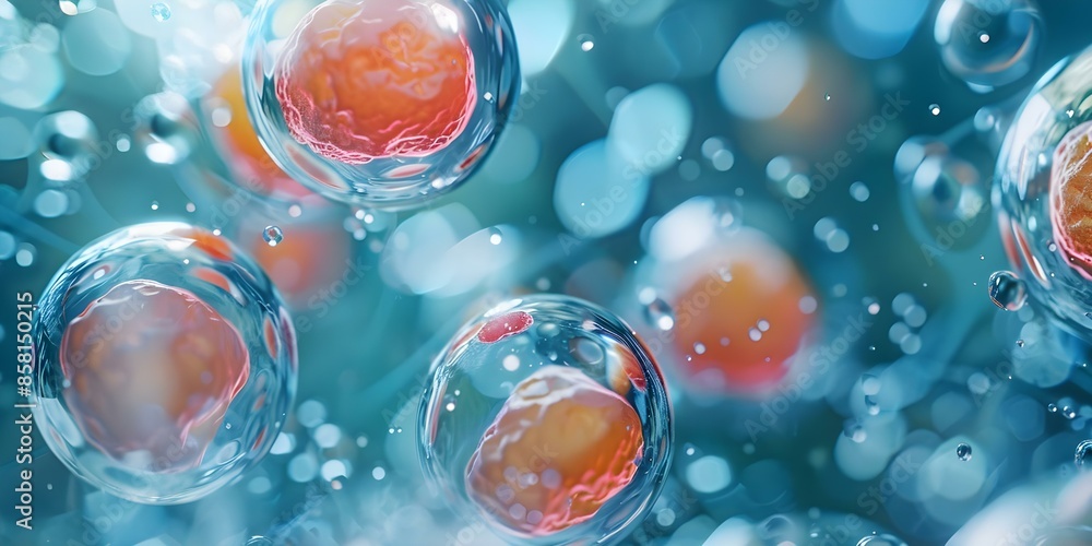 Closeup photo of Archaea cell division in extreme saline conditions for ...