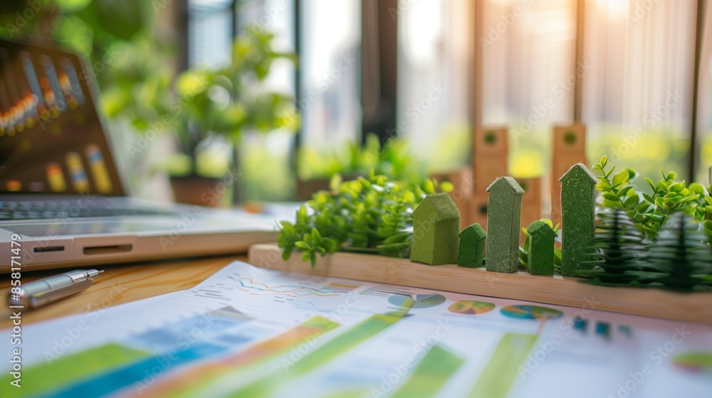 A visual representation of sustainability analytics concept, showcasing ...