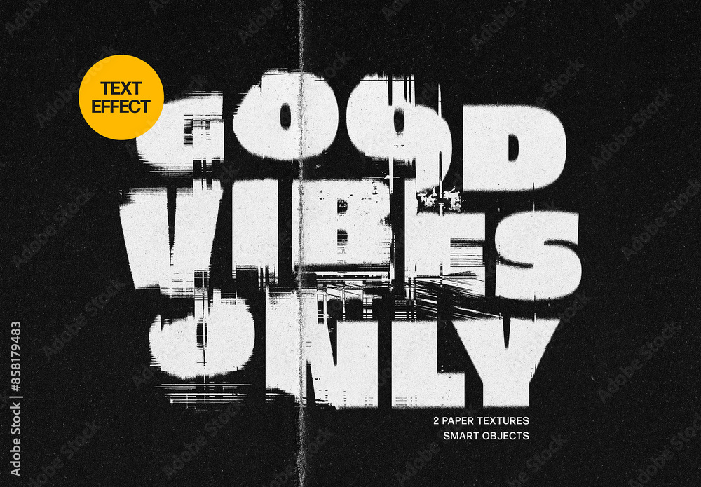 Glitched Distortion Text Effect Mockup Stock Template | Adobe Stock