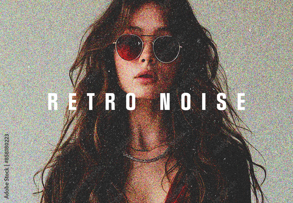 Retro Noise Photo Effect Mockup Stock Template | Adobe Stock