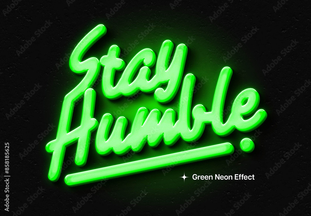 Green Neon Sign Text And Logo Mockup Stock Template | Adobe Stock